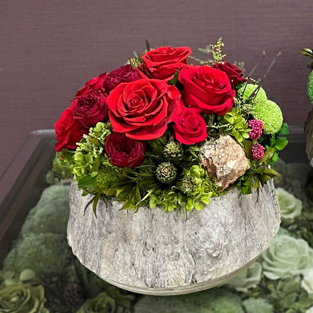 German vase x Natural preserved flowers #13132 – GINZA SOBI FLOWERS